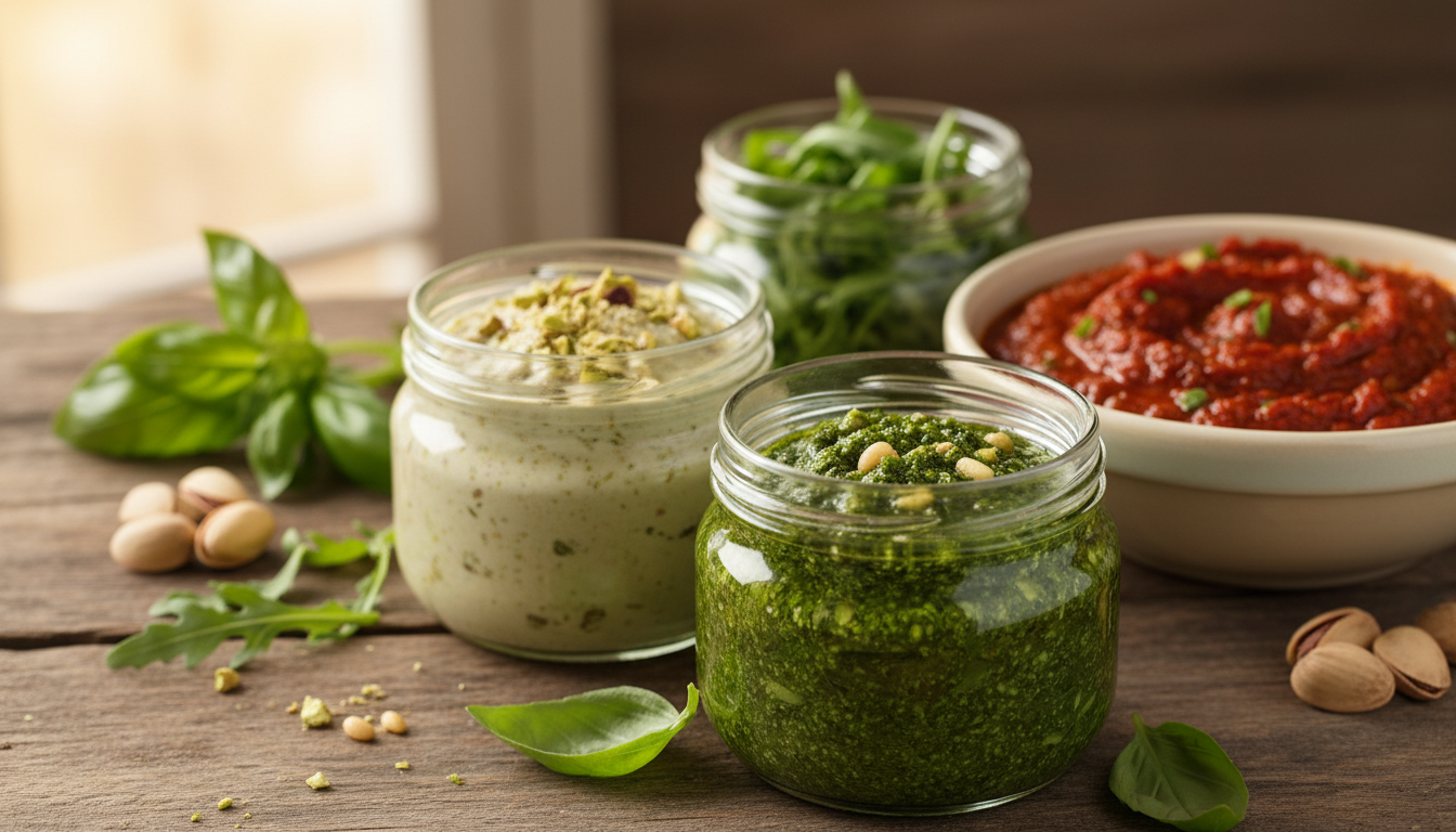 Pesto : 6 utilisations PUISSANTES (basilic, roquette, pistache ...