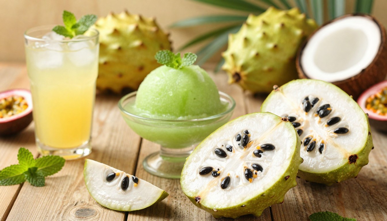Corossol : bienfaits + 5 recettes faciles ultra-exotiques (jus, sorbet ...